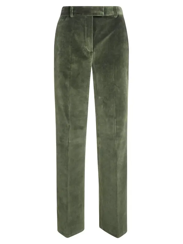CIRCOLO 1901 Straight-leg Velvet Pants - Verde