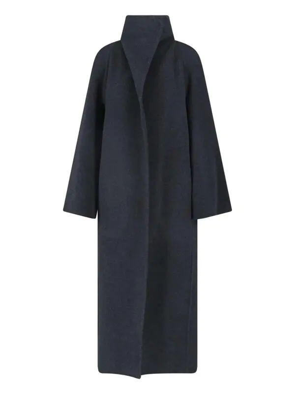 Khaite Oversized Wool Wrap Coat With High Collar