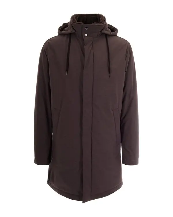 Herno Hooded Long Parka Coat - Marrone Scuro