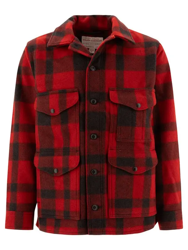 Filson Mackinaw Wool Plaid Short Jacket - Red
