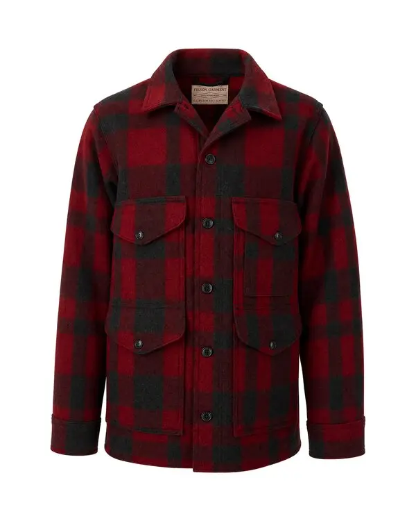 Filson Mackinaw Wool Plaid Short Jacket - Red