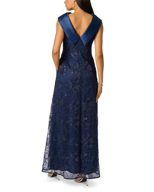 Adrianna Papell Sleeveless Embroidered Gown