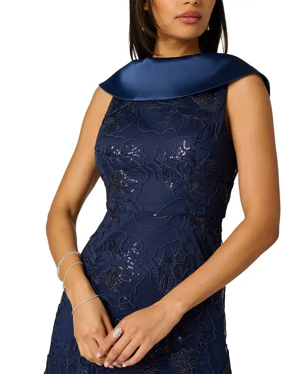 Adrianna Papell Sleeveless Embroidered Gown