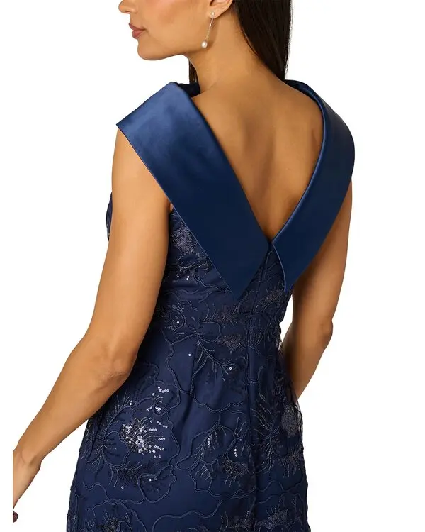 Adrianna Papell Sleeveless Embroidered Gown