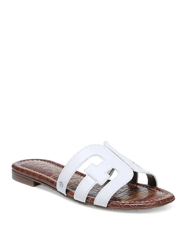 Sam Edelman Bay Slide Sandals - White Leather
