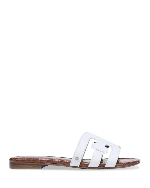 Sam Edelman Bay Slide Sandals - White Leather
