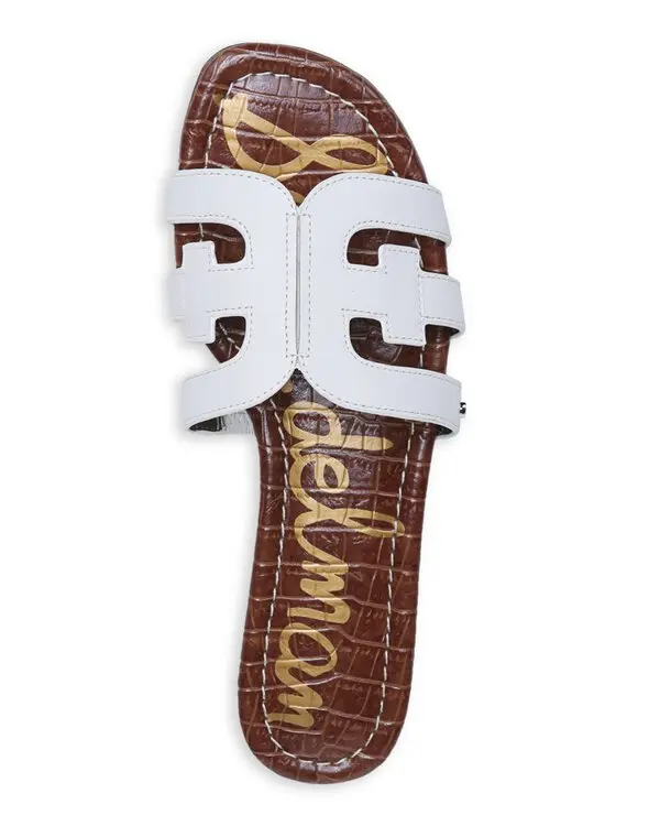 Sam Edelman Bay Slide Sandals - White Leather