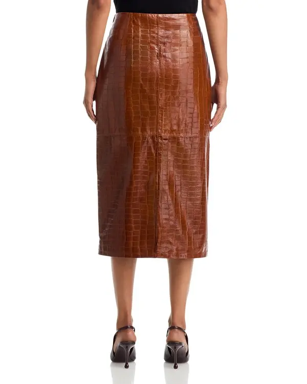 ARMA Meeka Embossed Leather Midi Skirt