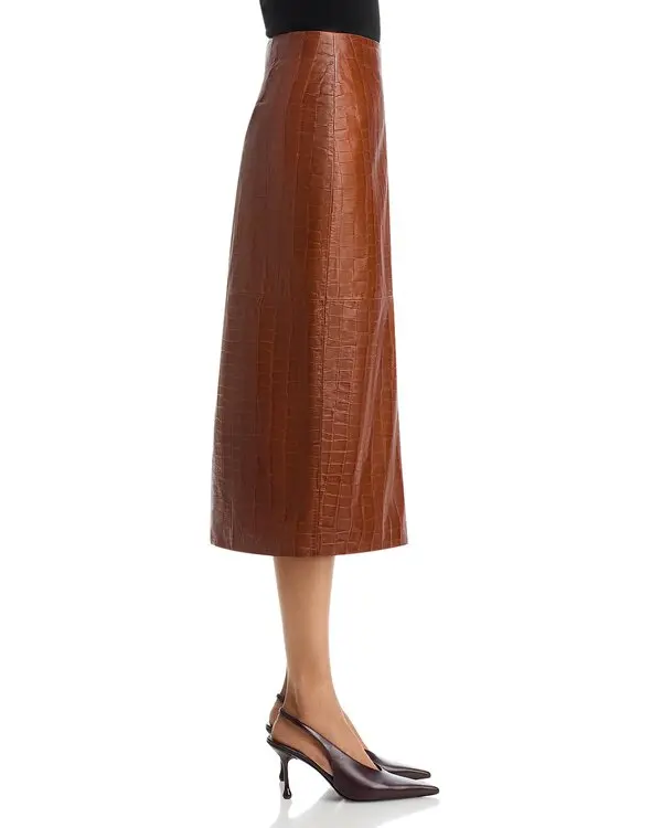 ARMA Meeka Embossed Leather Midi Skirt