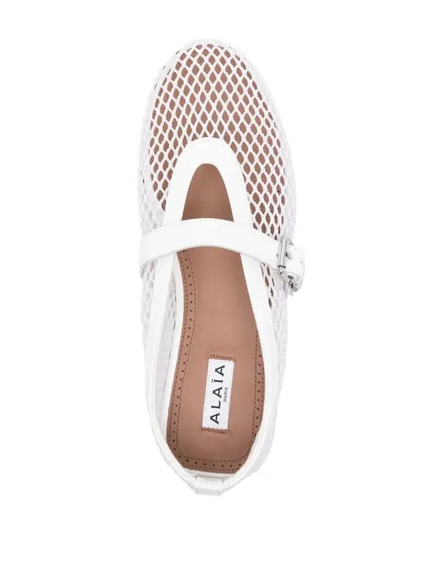 Alaïa Fishnet Leather Ballets
