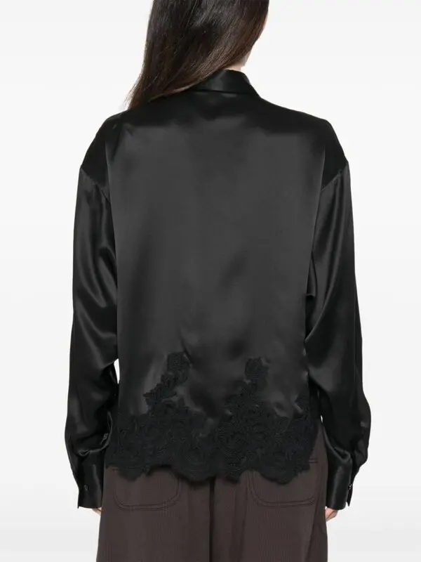 Ermanno Scervino Lace Trimmed Silk Shirt