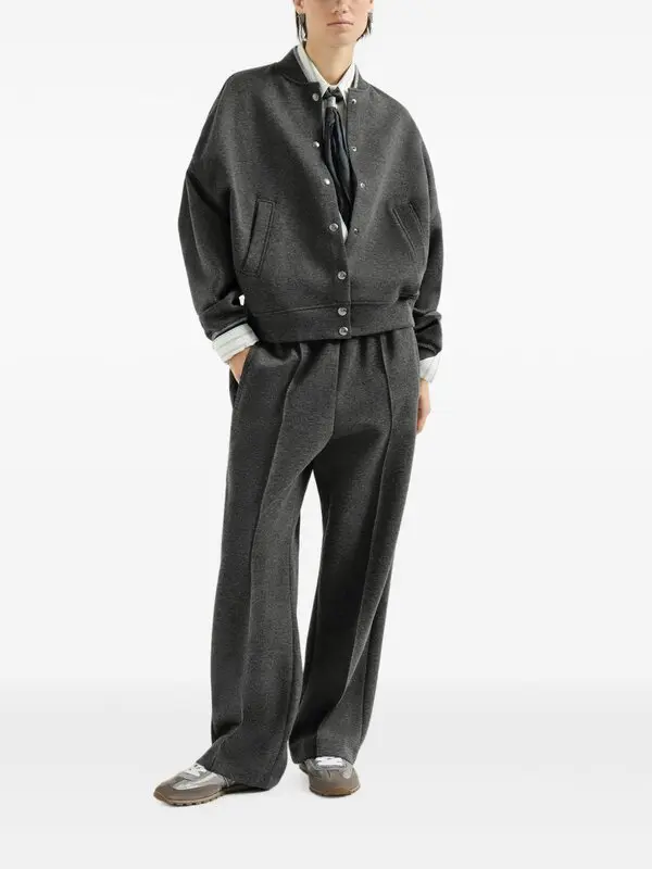Brunello Cucinelli Cotton And Cashmere Trousers - Grey