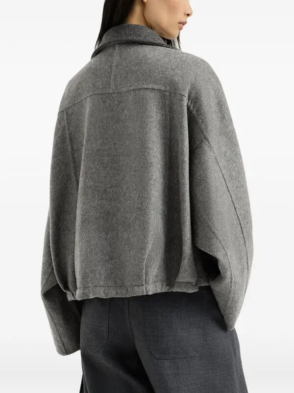 Brunello Cucinelli Zip-up Wool Blouson Jacket - Grey