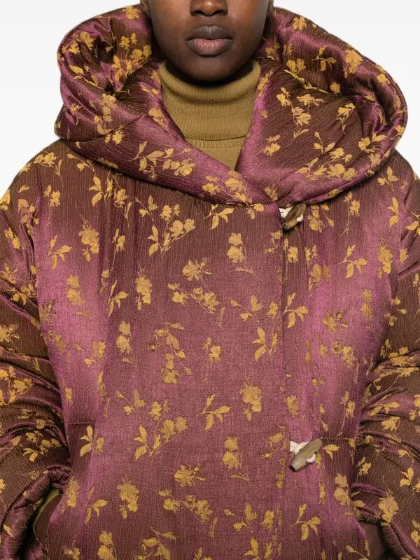 Dries Van Noten Vacali Printed Padded Jacket - Purple
