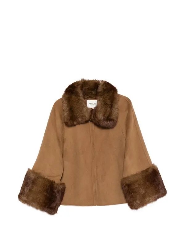 Apparis Judie Wool Jacket With Faux Fur Trim
