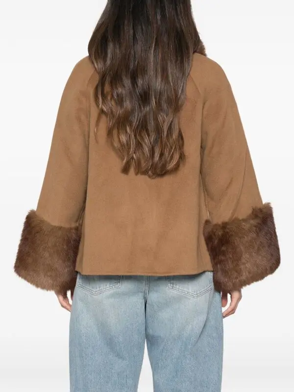 Apparis Judie Wool Jacket With Faux Fur Trim