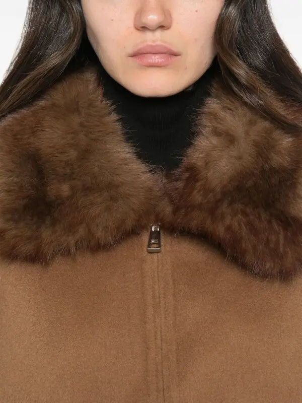 Apparis Judie Wool Jacket With Faux Fur Trim