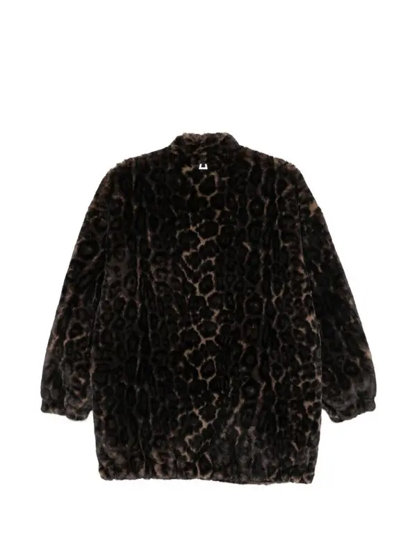 Apparis Jane Faux Leather Leopard Print Faux Fur Coat