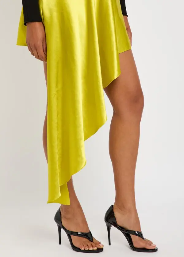 Alaïa Asymmetric Satin Mini Skirt