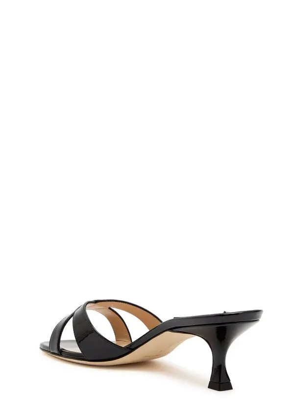 Manolo Blahnik Patent Leather Mules - Black