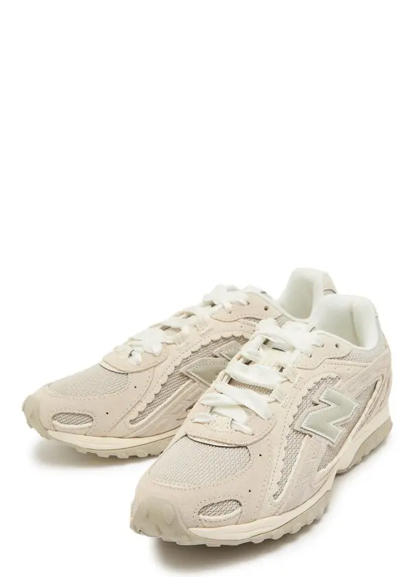 NEW BALANCE Paneled Mesh And Suede Sneakers - White