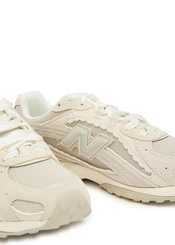 NEW BALANCE Paneled Mesh And Suede Sneakers - White