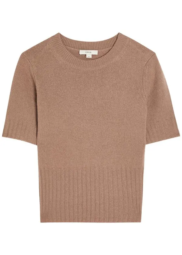 Vince Knitted Wool And Cashmere-blend T-shirt