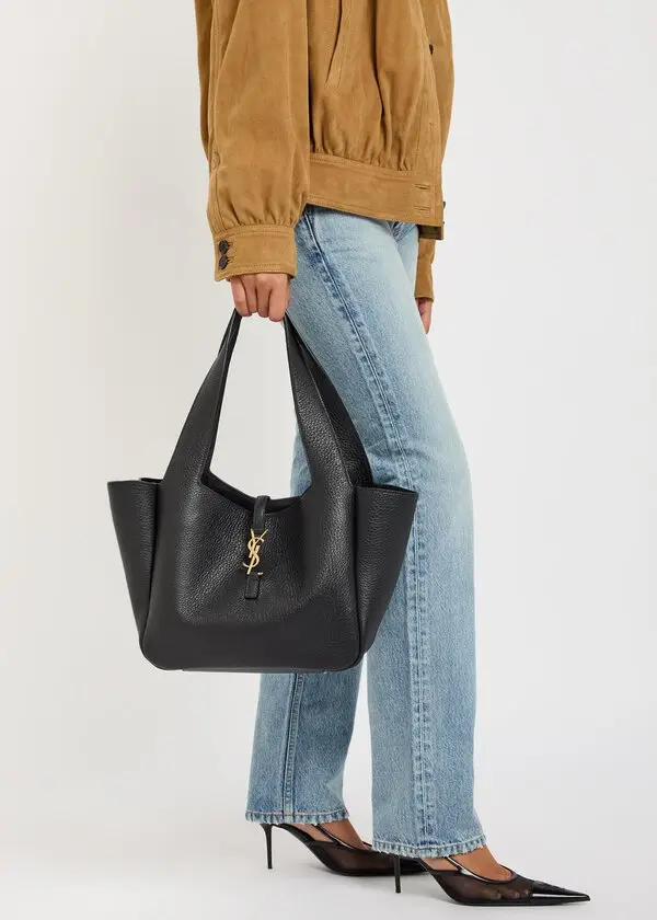 Saint Laurent Bea Grained Leather Tote Bag - Black