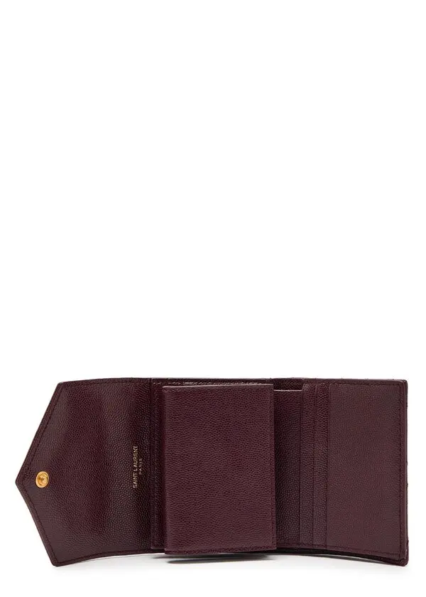 Saint Laurent Cassandre Quilted Pebbled Leather Wallet