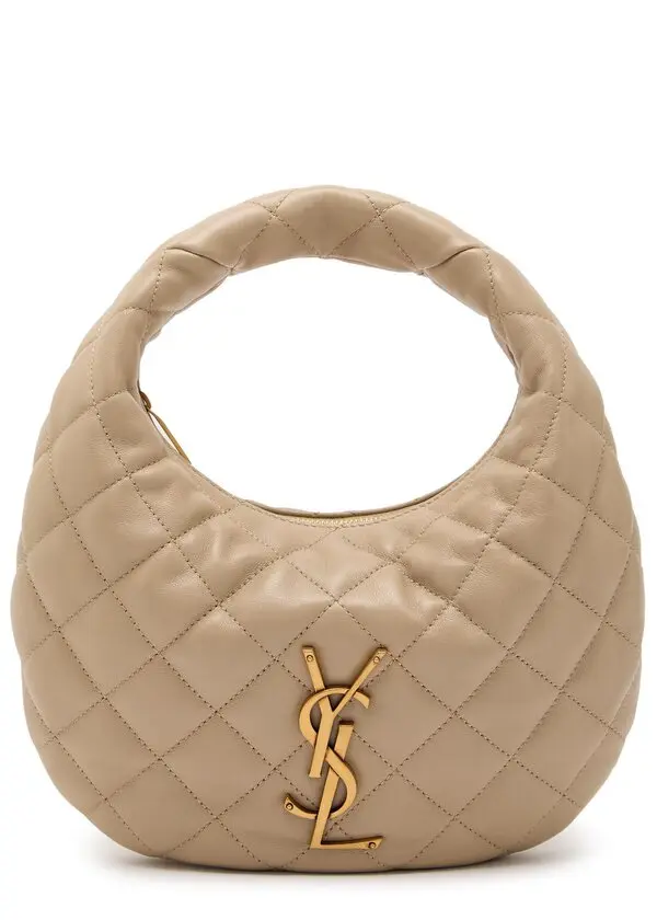 Saint Laurent Icare Mini Quilted Leather Top Handle Bag - Beige