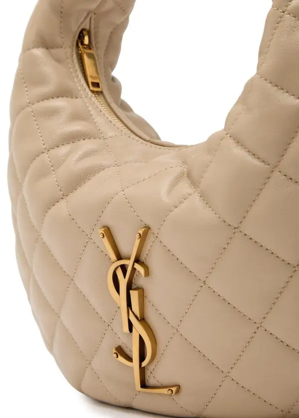 Saint Laurent Icare Mini Quilted Leather Top Handle Bag - Beige