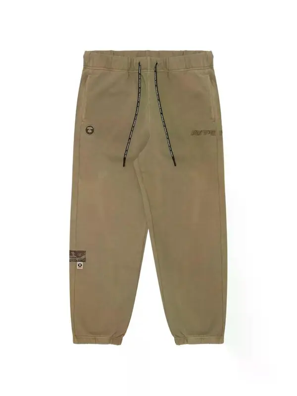 AAPE BY *A BATHING APE Moonface Patch Embroidered Track Pants - Brown