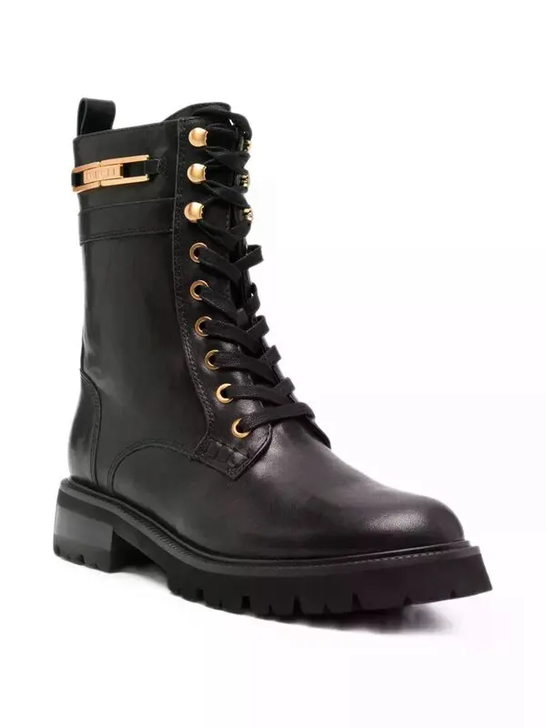 TWINSET Lace-up Logo-plaque Combat Boots