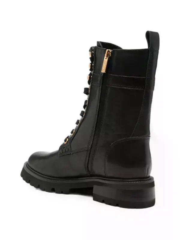 TWINSET Lace-up Logo-plaque Combat Boots