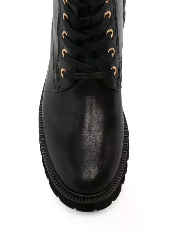 TWINSET Lace-up Logo-plaque Combat Boots
