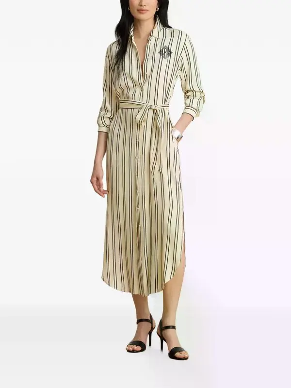 Ralph Lauren Striped Belted Midi Shirt Dress