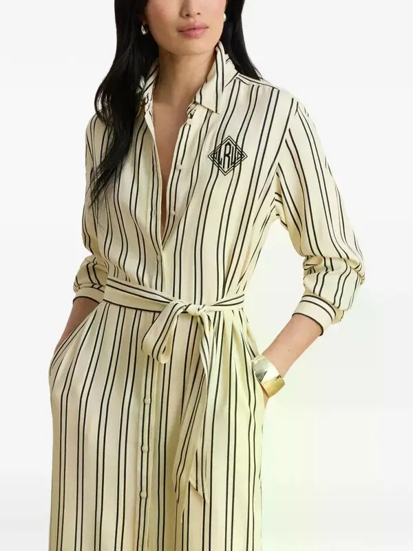 Ralph Lauren Striped Belted Midi Shirt Dress