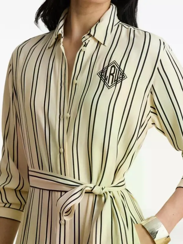 Ralph Lauren Striped Belted Midi Shirt Dress