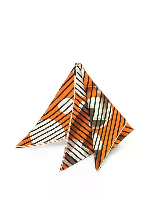 Hermès 2000-2026 Triangular H Au Galop Silk Scarf Scarves - Orange