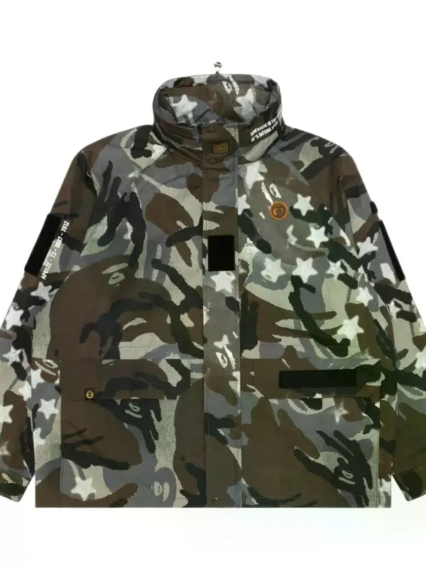 AAPE BY *A BATHING APE Moonface Camouflage-print Hooded Jacket
