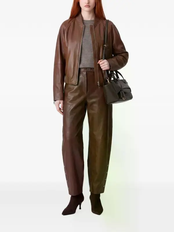 Sportmax Buttoned Leather Trousers