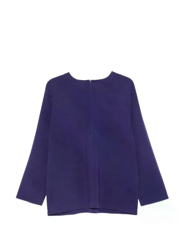 Eric Bompard Crew Neck Long Sleeve Sweater With Rear Zip