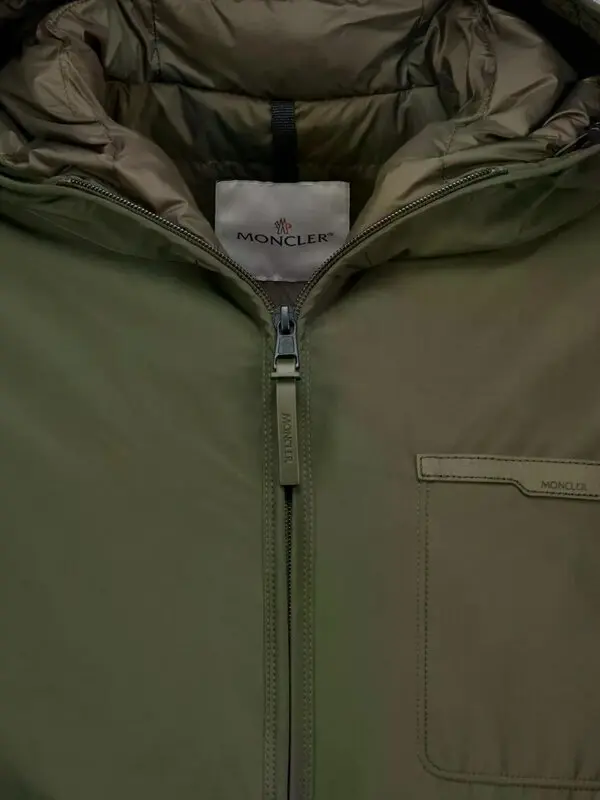 Moncler Austerin Hooded Short Down Jacket - Green