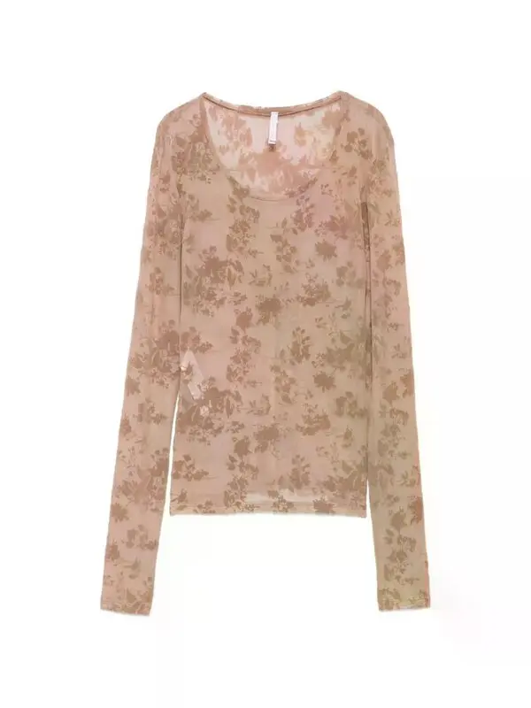 Imperial Floral Devoré Long Sleeve Top