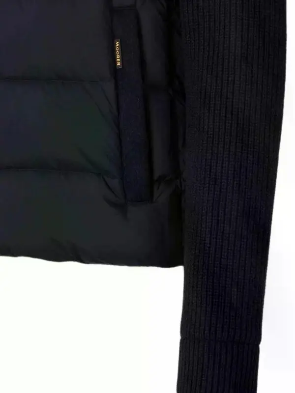 MOORER Hooded Padded Jacket With Knitted Sleeves