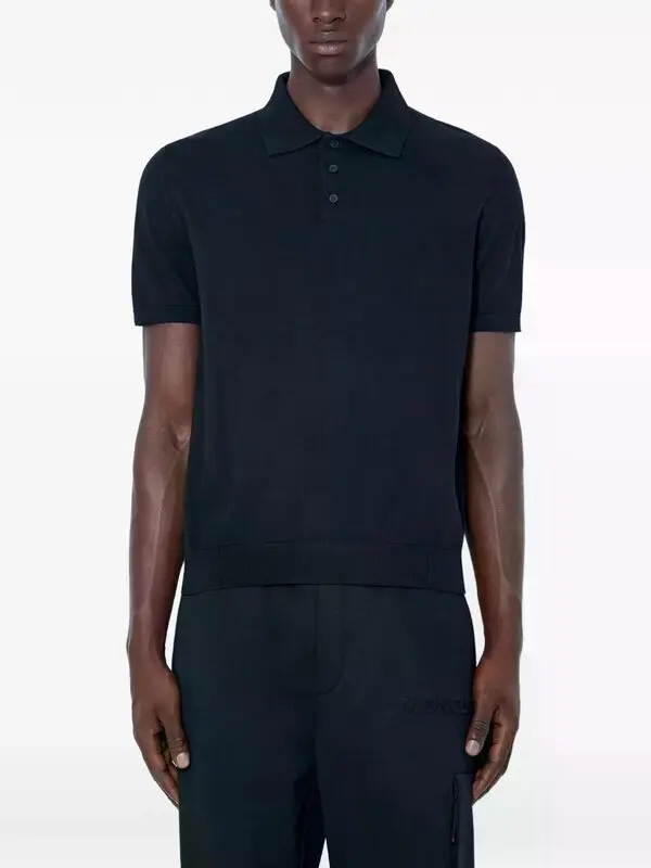 Moncler Logo Cotton Knit Polo