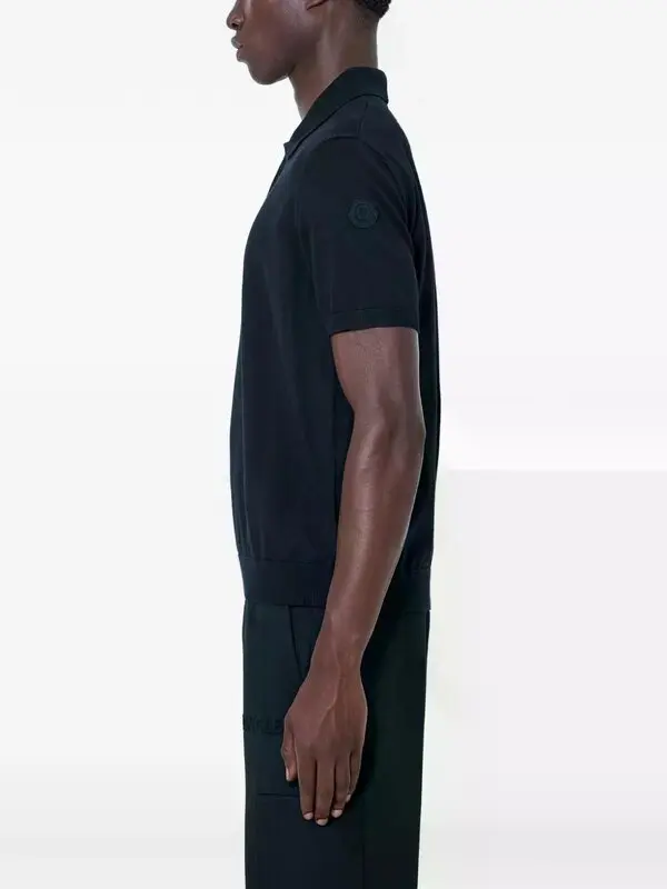 Moncler Logo Cotton Knit Polo