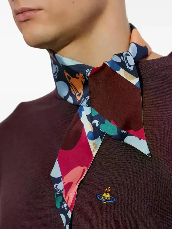 VIVIENNE WESTWOOD Orb-print Heart-pattern Scarf