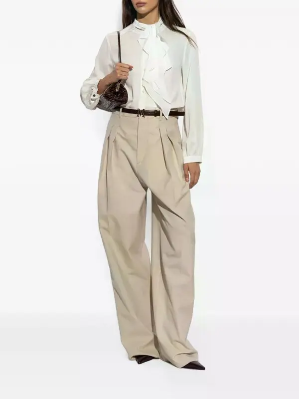 Max Mara Silk Tie-neck Shirt