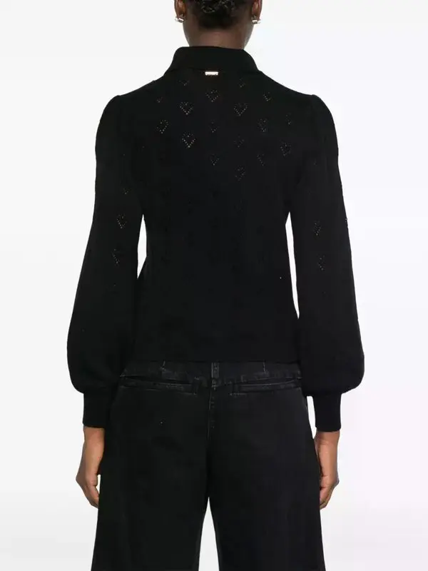 TWINSET Pointelle Knit Polo Shirt